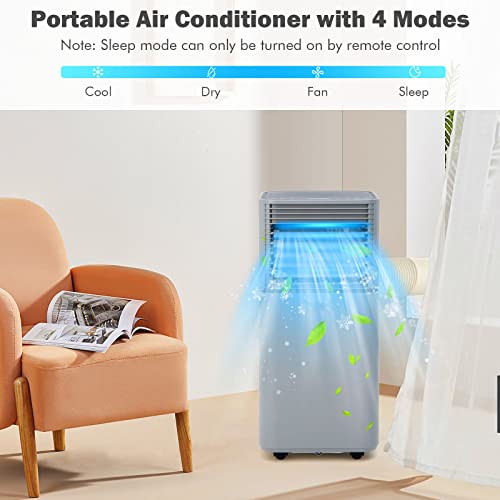 PETSITE Portable Air Conditioner, 8000 BTU AC Cooling Unit for Room, 3 in 1 AC Unit with Air Cooler & Fan & Dehumidifier Mode, Cools Up to 230 sq.ft (8000BTU, Grey)