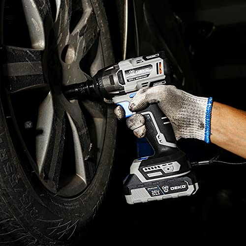 DEKOPRO 20V Cordless Impact Wrench, 1/2 Inch Chuck, 3200 RPM, 258 ft-lbs Max Torque, Li-ion Battery, Fast Charger, Tool Bag