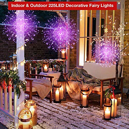 Fairy Lights Battery Operated Wire Lights,225 LED DIY 8 Modes Dimmable Lights with Remote Control, Waterproof Decorative Hanging Starburst Lights for Christmas, Home, Patio, Indoor Outdoor Decoration