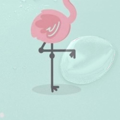 BLuevi Kawaii Flamingo Shower Curtain for Bathroom Waterproof Fabric with Hooks 72x72 Inch