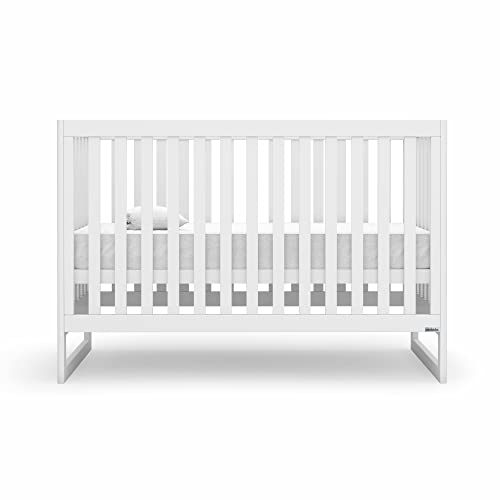 dadada Baby’s 3-in-1 Austin Convertible Crib - Newborn Essentials Baby Bed Fits Standard Crib Mattress - Adjustable Bed Base - White