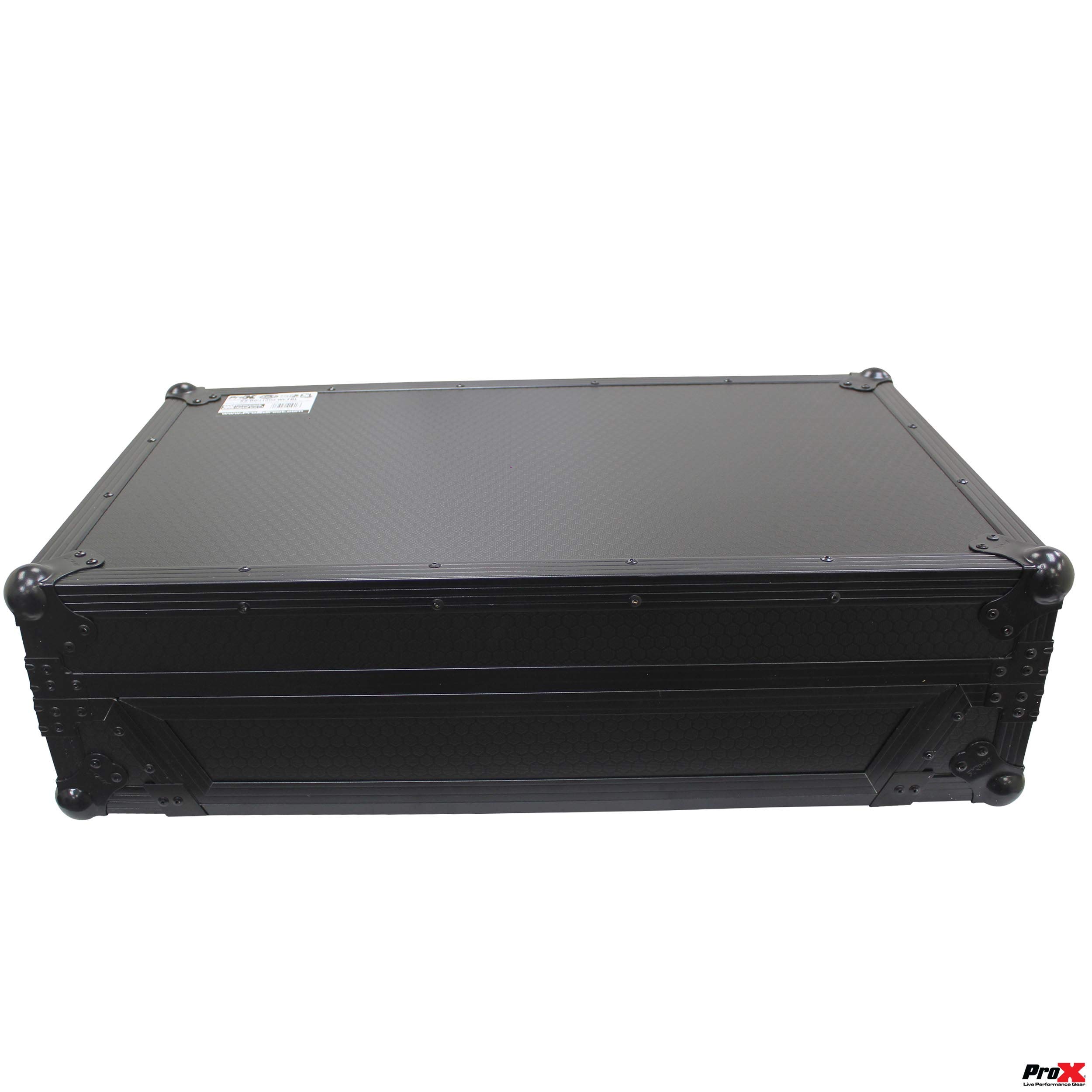 ProX XS-DDJ1000 WLTBL LED ATA Flight Case for Pioneer DDJ-1000 FLX6 SX3 DJ Controller with Laptop Shelf 1U Rack Space Wheels and LED - Black