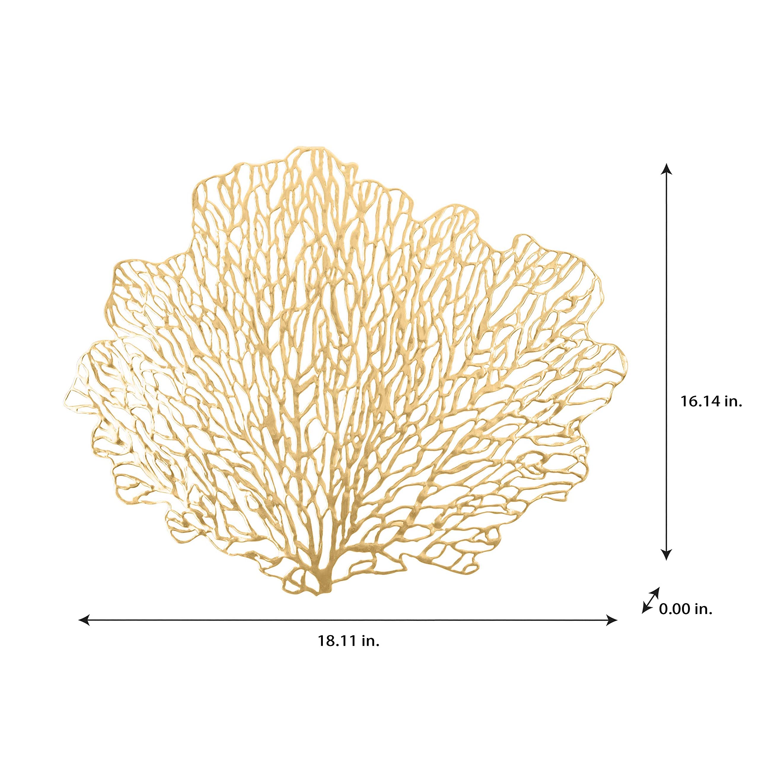 Home Details 4 Pack Coral Shape Placemat, Kitchen, Dinning Room, Place Setting, Décor, Gold