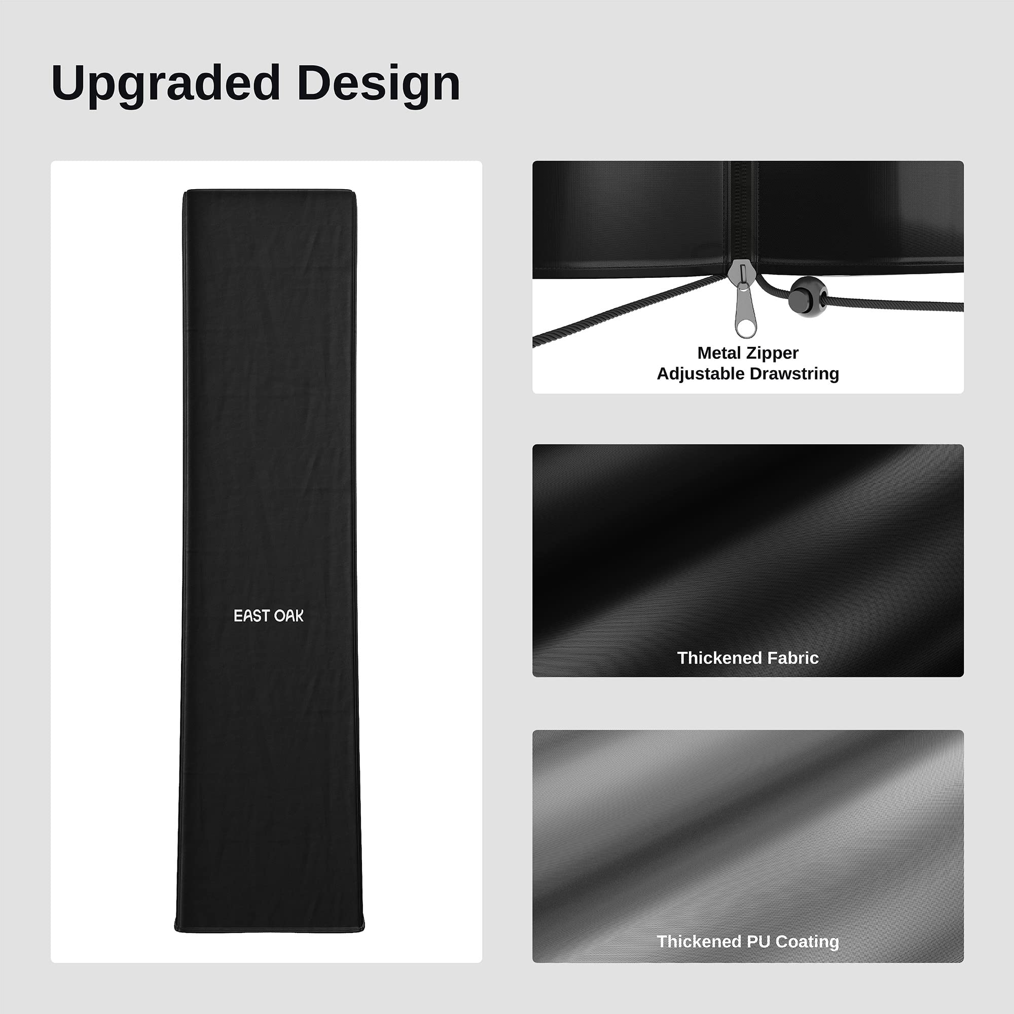 EAST OAK Pyramid Patio Heater Covers with 300D Oxford Fabric, Zipper, Storage Bag, Waterproof, Dustproof, Wind, Sunlight, Snow-Resistant, 91'' Height x 18.5" Top x 20.87" Base Black