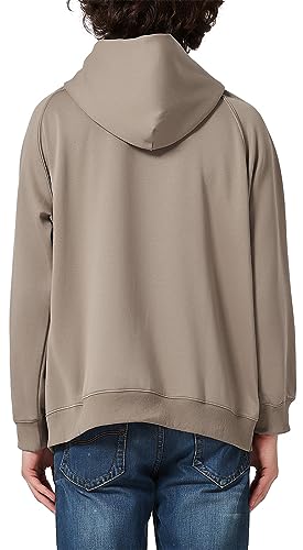FLYCHEN Men's Solid Color Loose Hoodie Hip Hop Couples Long Sleeve Unisex Sweatshirt Khaki XL