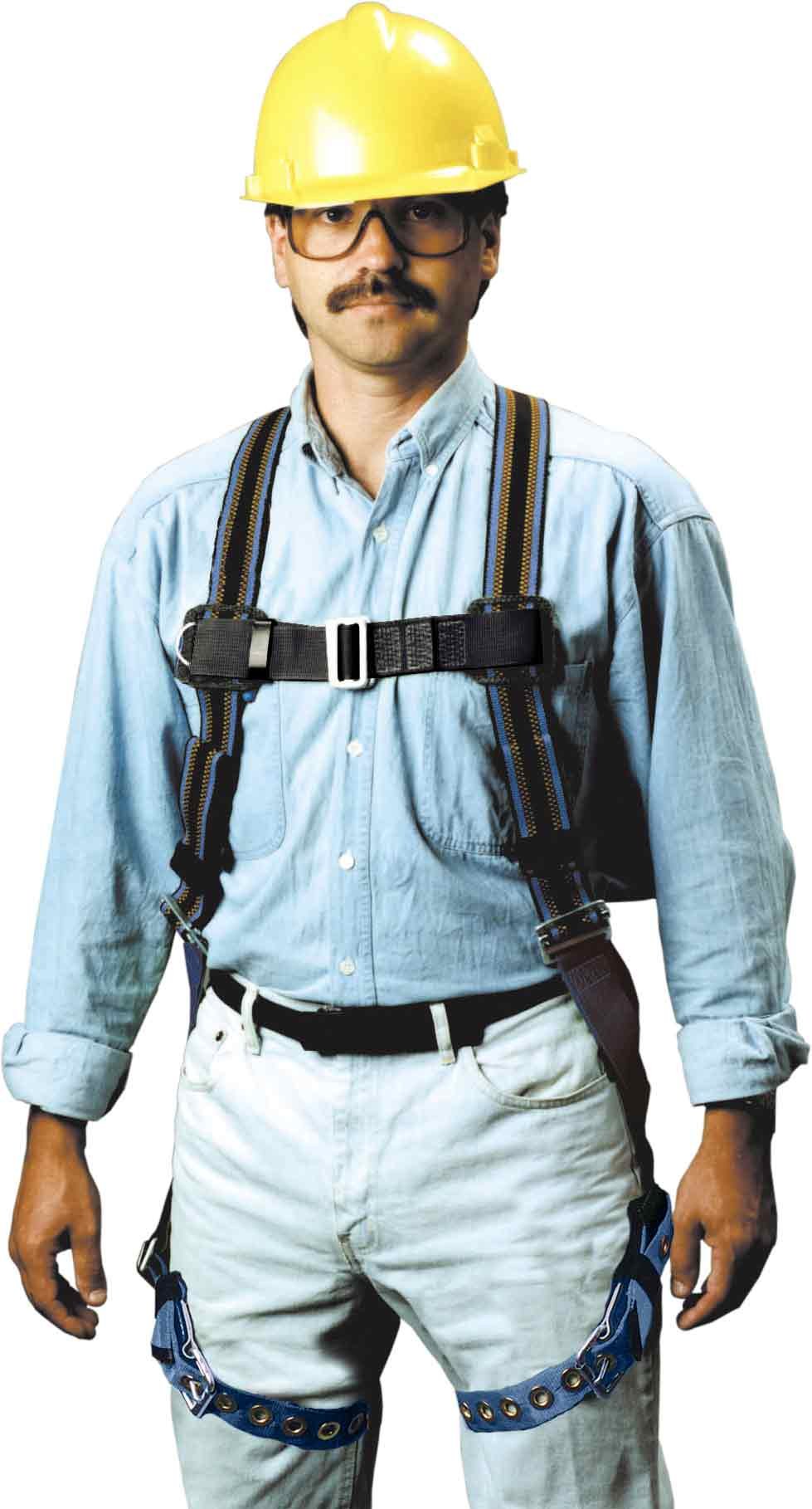 Honeywell Miller by Honeywell E650D-4/XXLBL DuraFlex 650 Series Full-Body Stretchable Harness with tongue Buckle Legs Straps, XX-Large, Blue