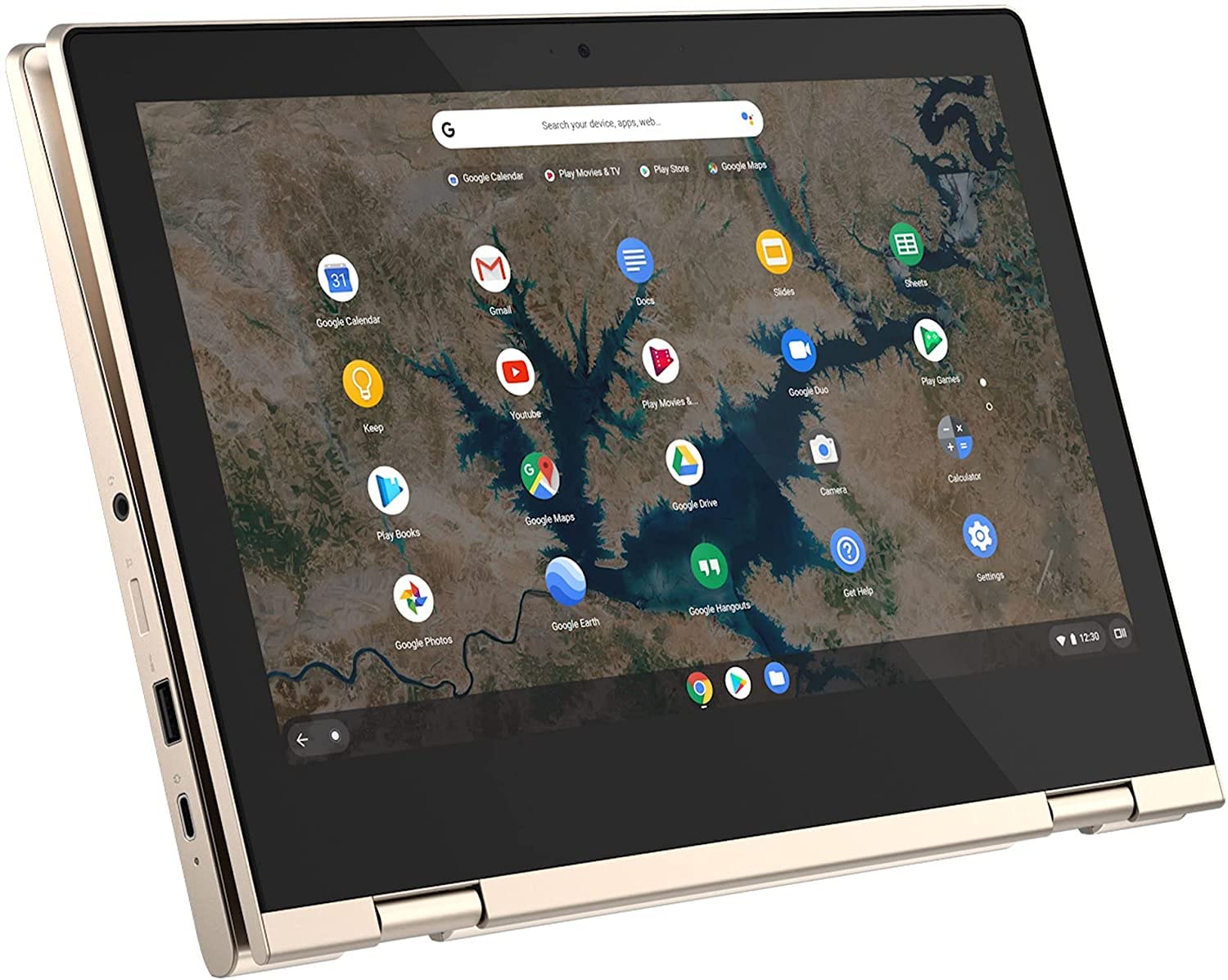Lenovo Chromebook Flex 3 2-in-1 Convertible Laptop in Almond Intel Processor 64GB eMMC 4GB 11.6in IPS Touchscreen BT Webcam (Renewed)