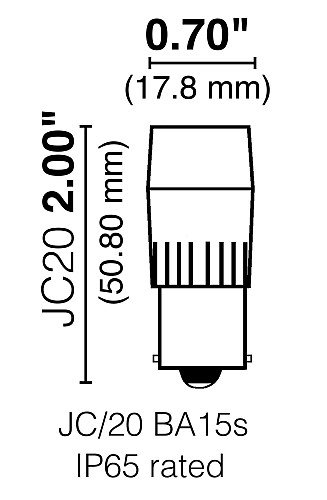 Halco JC20/2WW/BA15S/LED2 81100 LED JC 2.3W 3000K IP65 BA15S PROLED