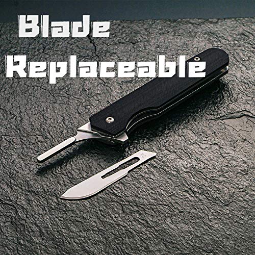 edcfans EDC Folding Scalpel Knife: G10 Handle, EDC Pocket Utility Knife with 10 Replaceable Scalpel Blades.