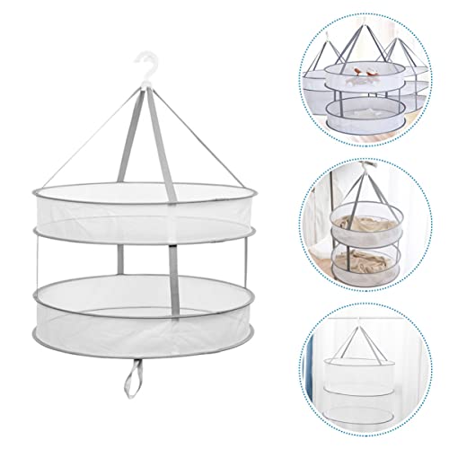 Homoyoyo 2pcs Holder Organizer Swimsuit Round Underwear -Tiers cm Windproof Clothes for Mesh, Tier Collapsible - Dryer Foldable Net Sweater Mesh Sweaters Hanger Multipurpose Rack Socks