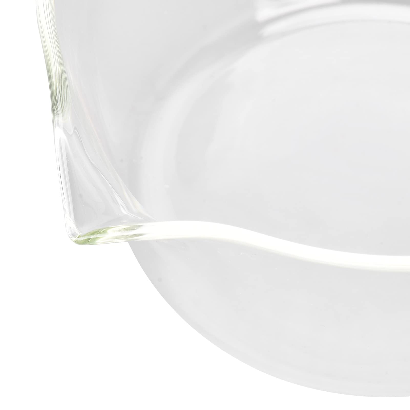 Glass Milk Pot with Wooden Handle, Small Saucepan with V Shaped Spout, Exquisite Workmanship Milk Boiling Pot Multifunction Cooking Utensil for Hot Milk, Salads, Noodles (Small)