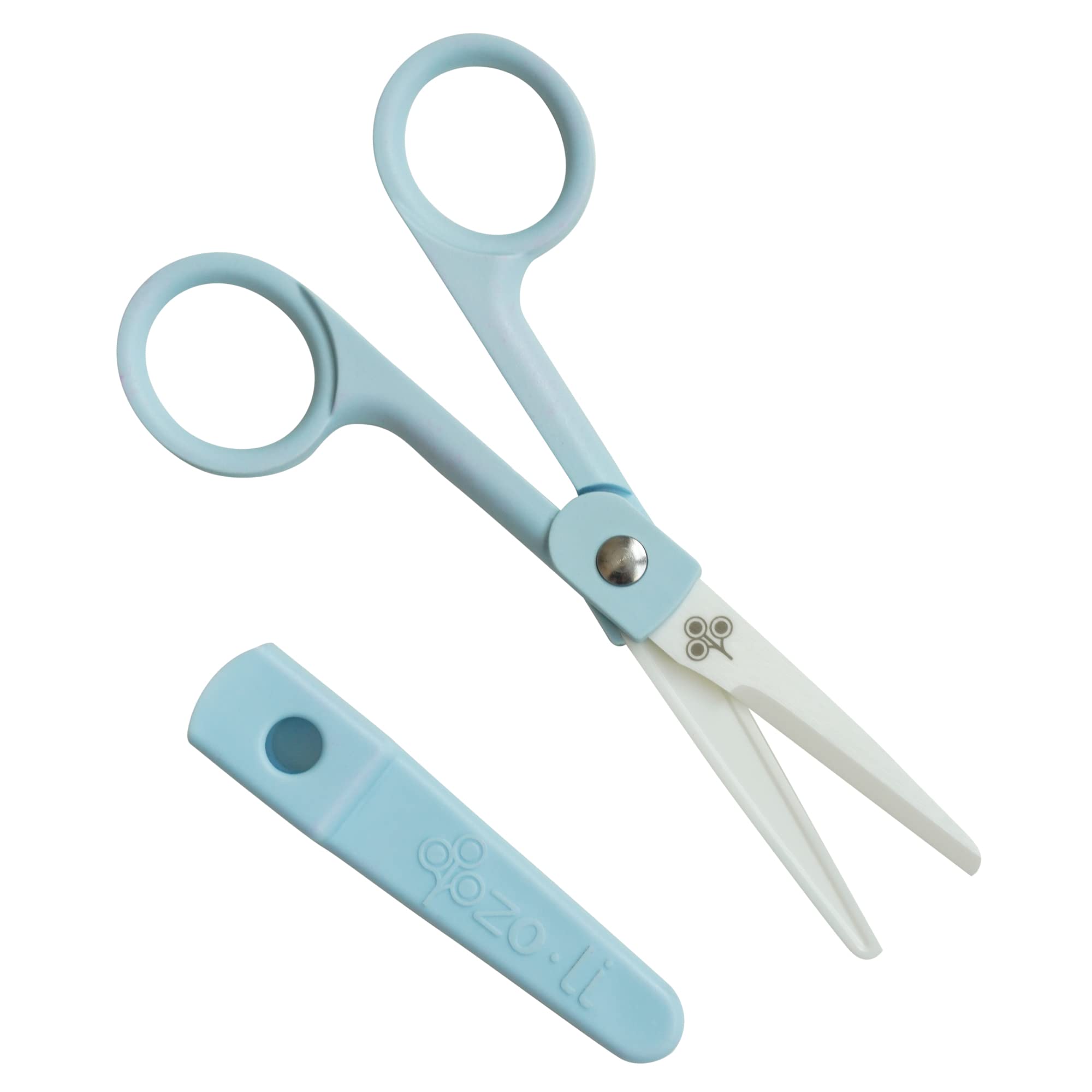 Ceramic food scissors ZoLi SNIP mist blue | kitchen scissors, stain-resistant, durable, shears for food, bite-sized toddler food