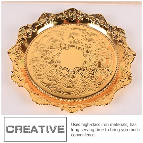 FOMIYES Turkish Ottoman Coffee Tea Beverage Serving Wavy Tray Gold