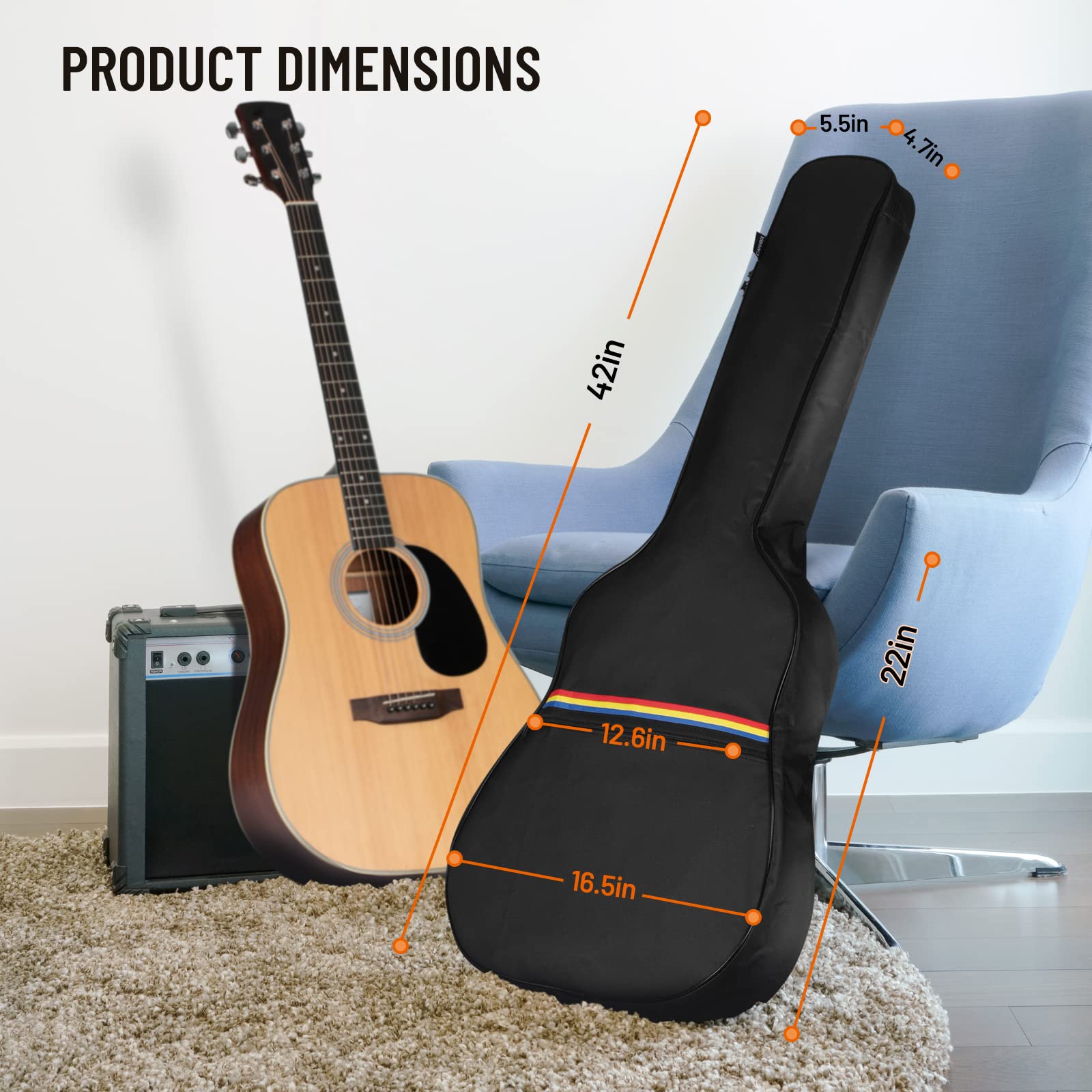 CAHAYA Guitar Bag Acoustic 41 In Dust Cover Soft Guitar Bag Dustproof Guitar Cover Gig Bag for Acoustic Classical Guitars No Padding CY0307