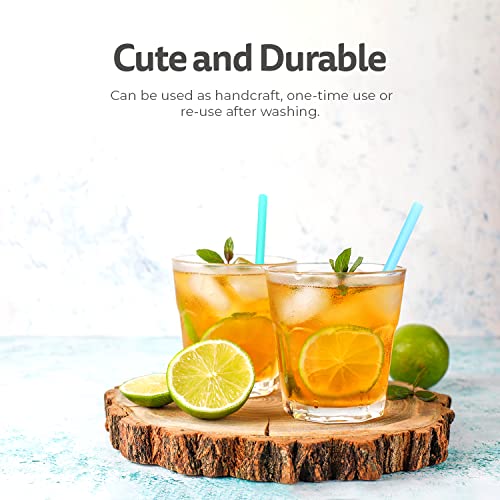 Fanale 125 Pcs Macarons Jumbo Smoothie Straws, Disposable Boba Straws for Smoothies, Milkshakes & iced Coffee, Individually Wrapped Multi Color Plastic Straws (12mm Wide & 210mm Long)