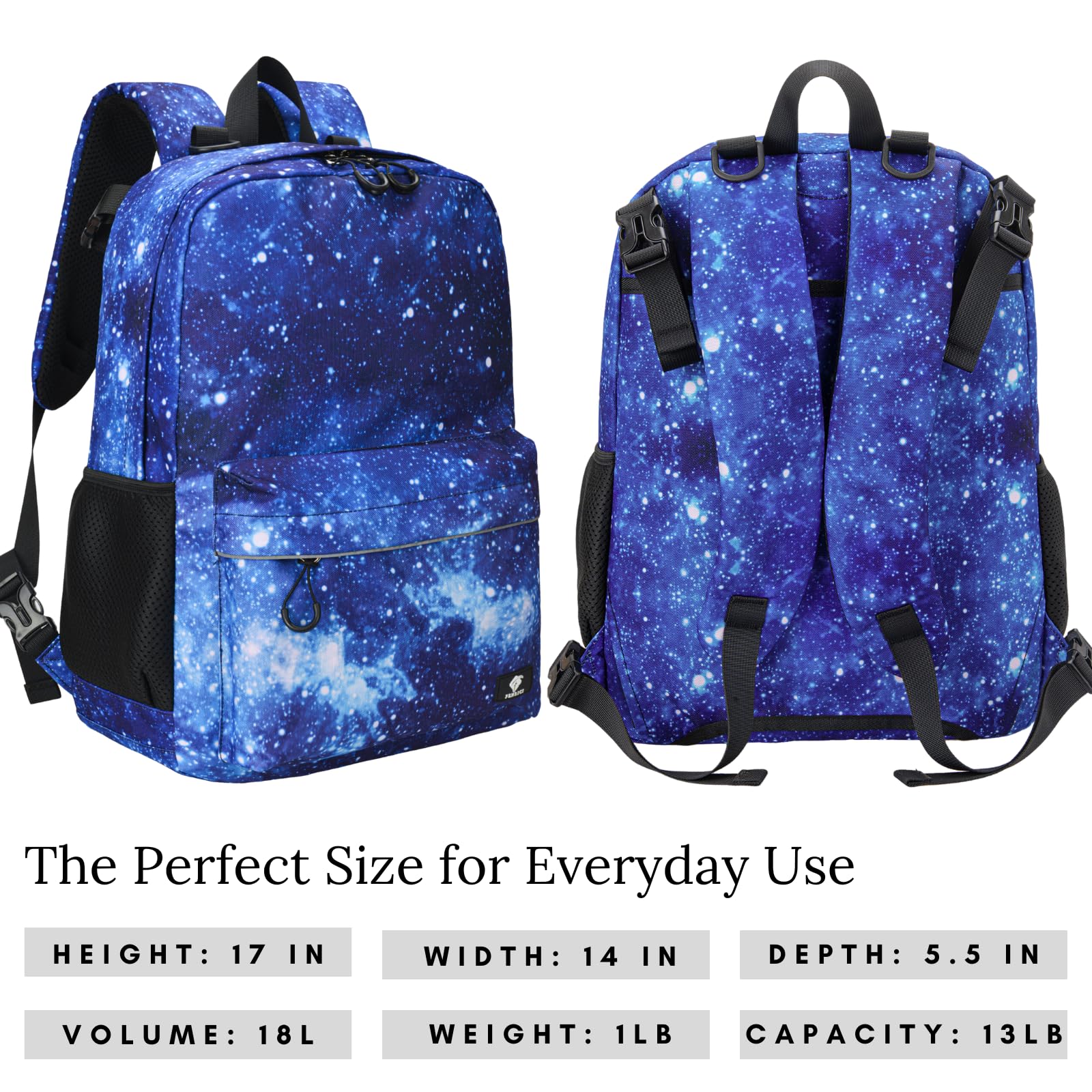 Fenrici Adaptive Backpack for Girls, Boys for All Abilities and Ages; Wheelchair Backpack with Adaptive Design; Perfect for Travel, School, and Everyday Adventure, Blue Galaxy