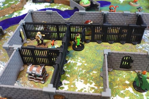 Jail Cells Kit - Mini Dungeon Castle Cavern Terrain for RPGs, Dungeons & Dragons (DND), Pathfinder, War Gaming, and More! by DCD (24+pcs, 0.6sqft, 4rooms)