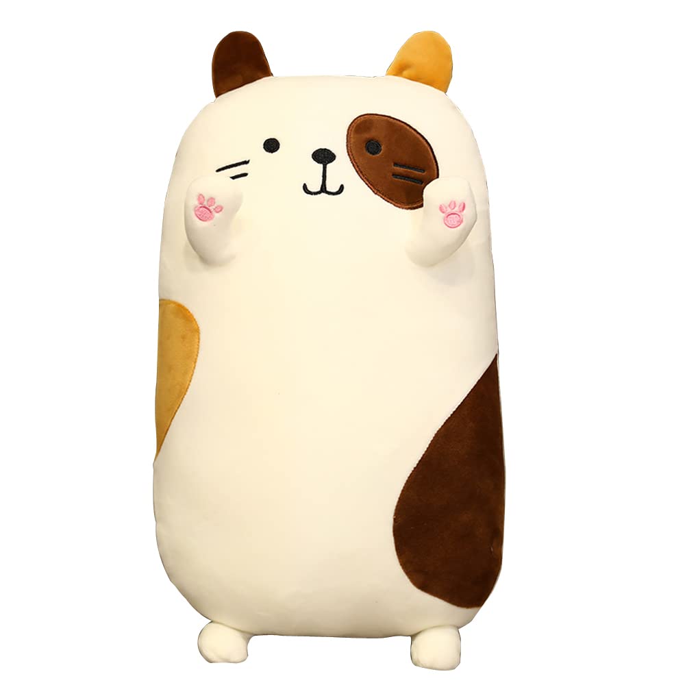 Cartoon Calico Cat Plush Pillow, Kitten Stuffed Animal Body Throw Pillow, Kitty Hugging Sleeping Pillow Toy