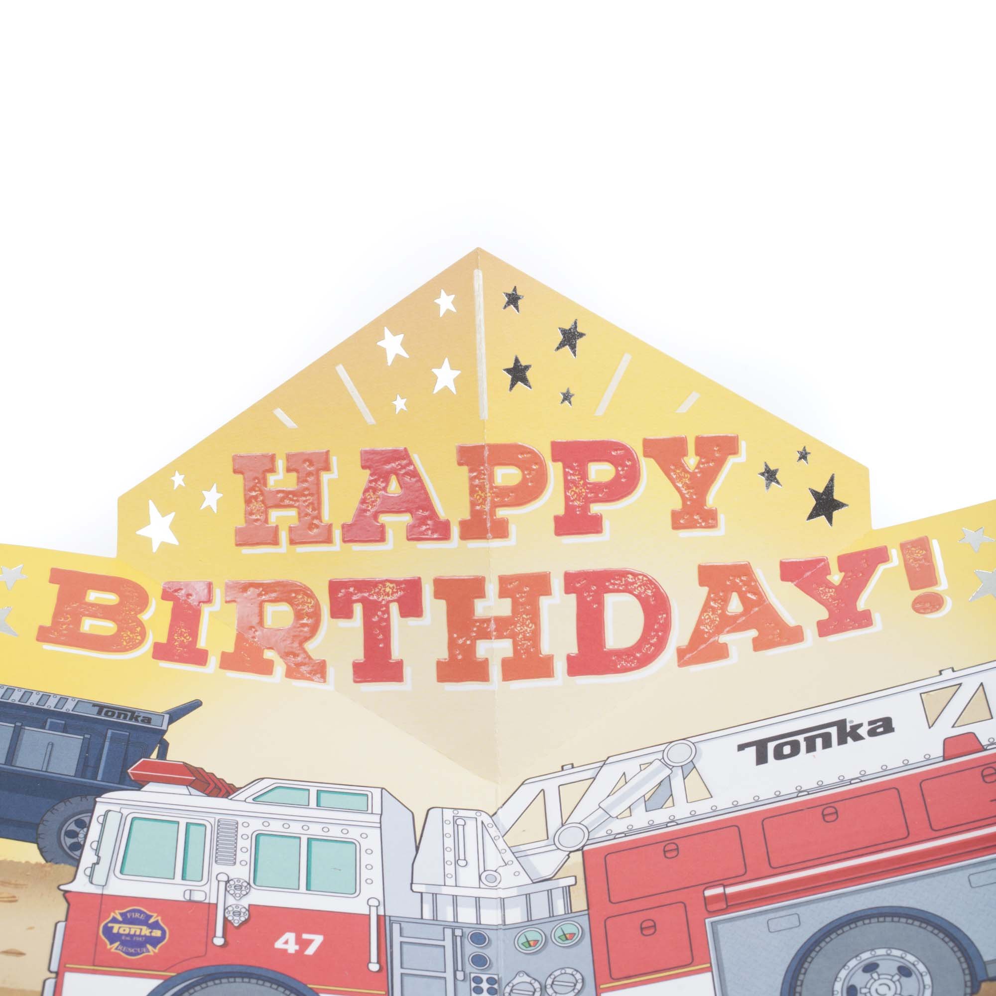 Hallmark Birthday Greeting Card for Kids (Hasbro Tonka Truck)