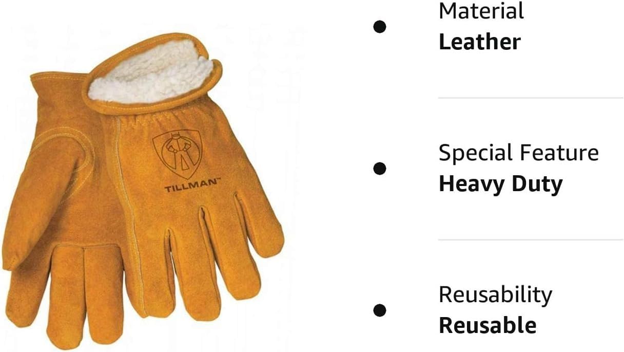 Tillman 1450 Split Cowhide Pile Lined Winter Gloves X-Large, Gold