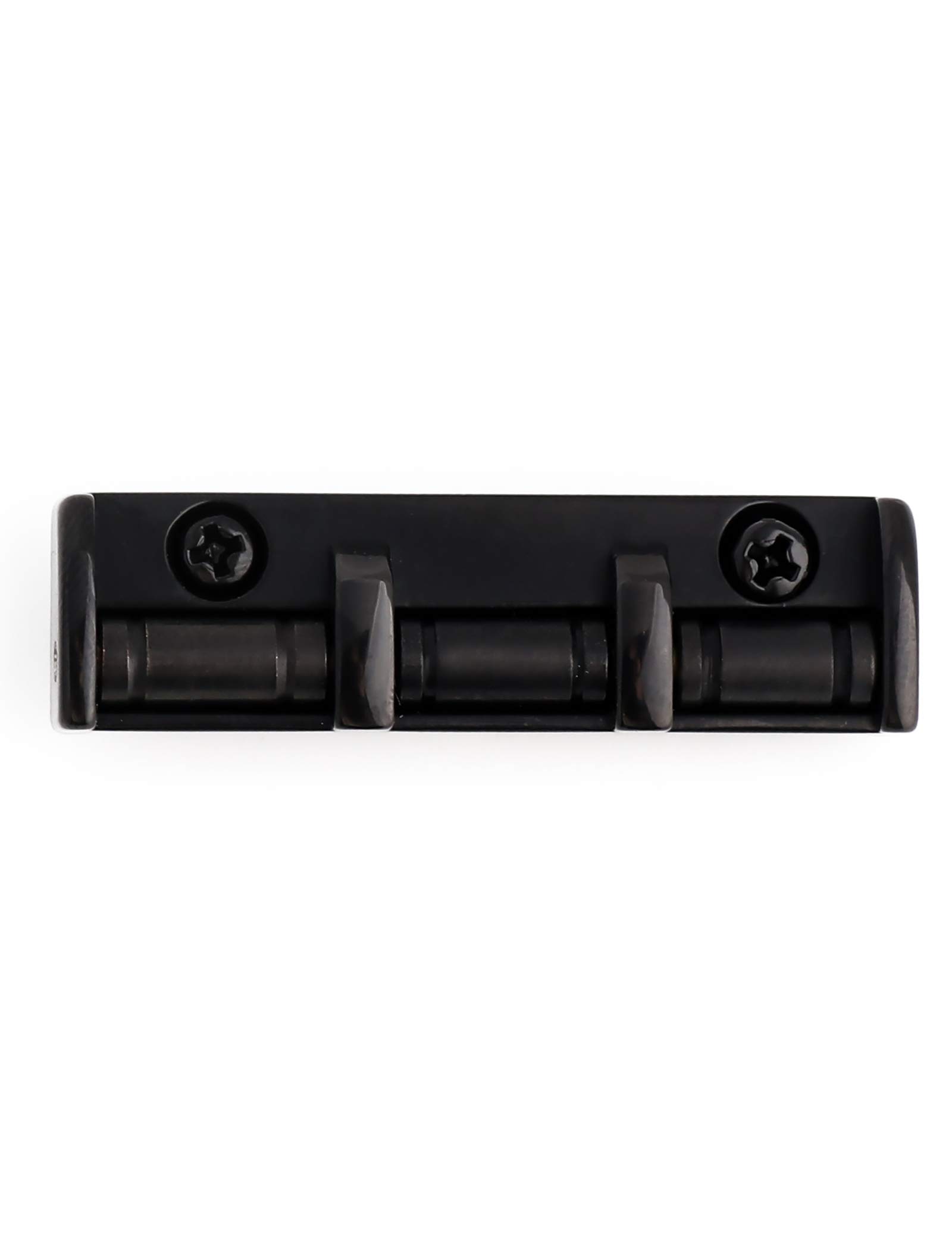 Holmer 6 String Metal Guitar Roller Nut 3 Saddles with Screws Compatible with Strat or Tele Electric Guitar Black.
