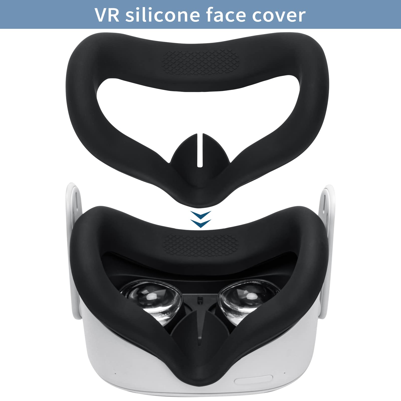 Controller Grips Cover with Face Cover for Meta Oculus Quest 2,Accessories for Oculus Quest 2, VR Silicone Face Cover with Lens Protective Cover, Protect Your VR in All Aspects