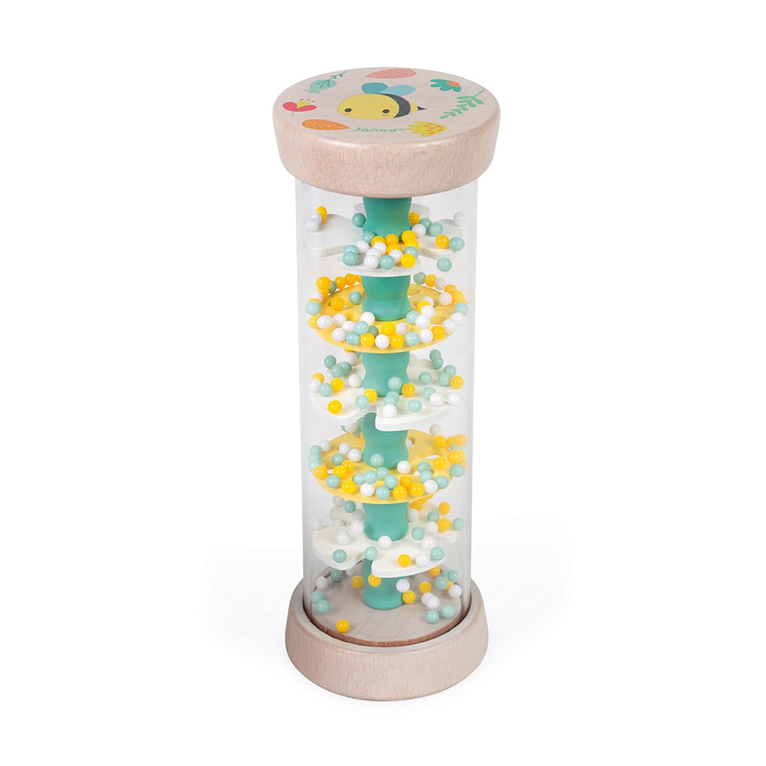 Janod - Pure Collection – Bumble Bee Rainstick My First Music Toy - Ages 6 Months+ - J05193