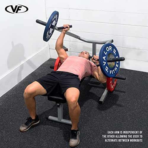 Valor Fitness BF-47 - Weight Bench Press Machine - 9 Adjustable Positions Flat Incline with Converging Arms - Plate Loaded - Chest Arm Ab Workout, Home Gym Equipment 250 LB Combined Max