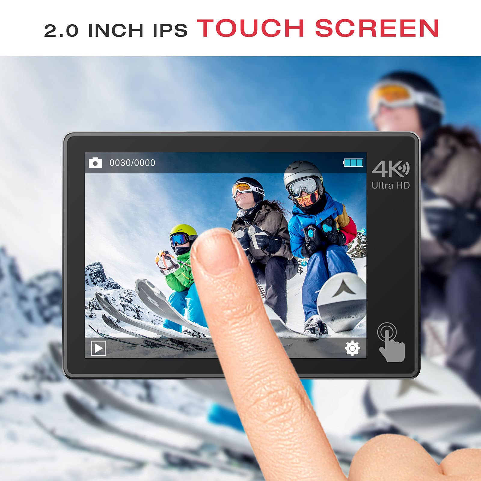 CAMWORLD Waterproof Action Camera 4k Underwater Camera,IPS Touch Screens,Anti- Shaking EIS,170° Wide Angle,20MP Photos,131FT Waterproof Sport Cameras with WiFi & Remote Control