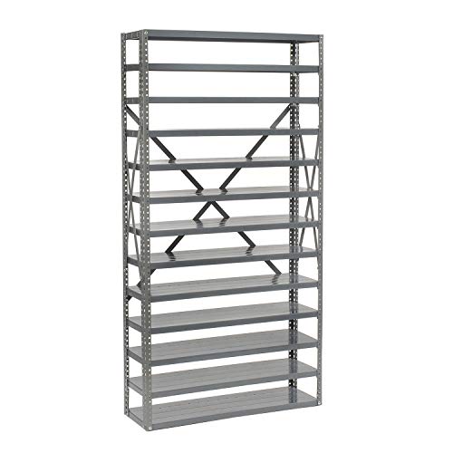 Global Industrial 13 Shelf Steel Shelving with (96) 4" H Plastic Shelf Bins, Yellow, 36x12x72