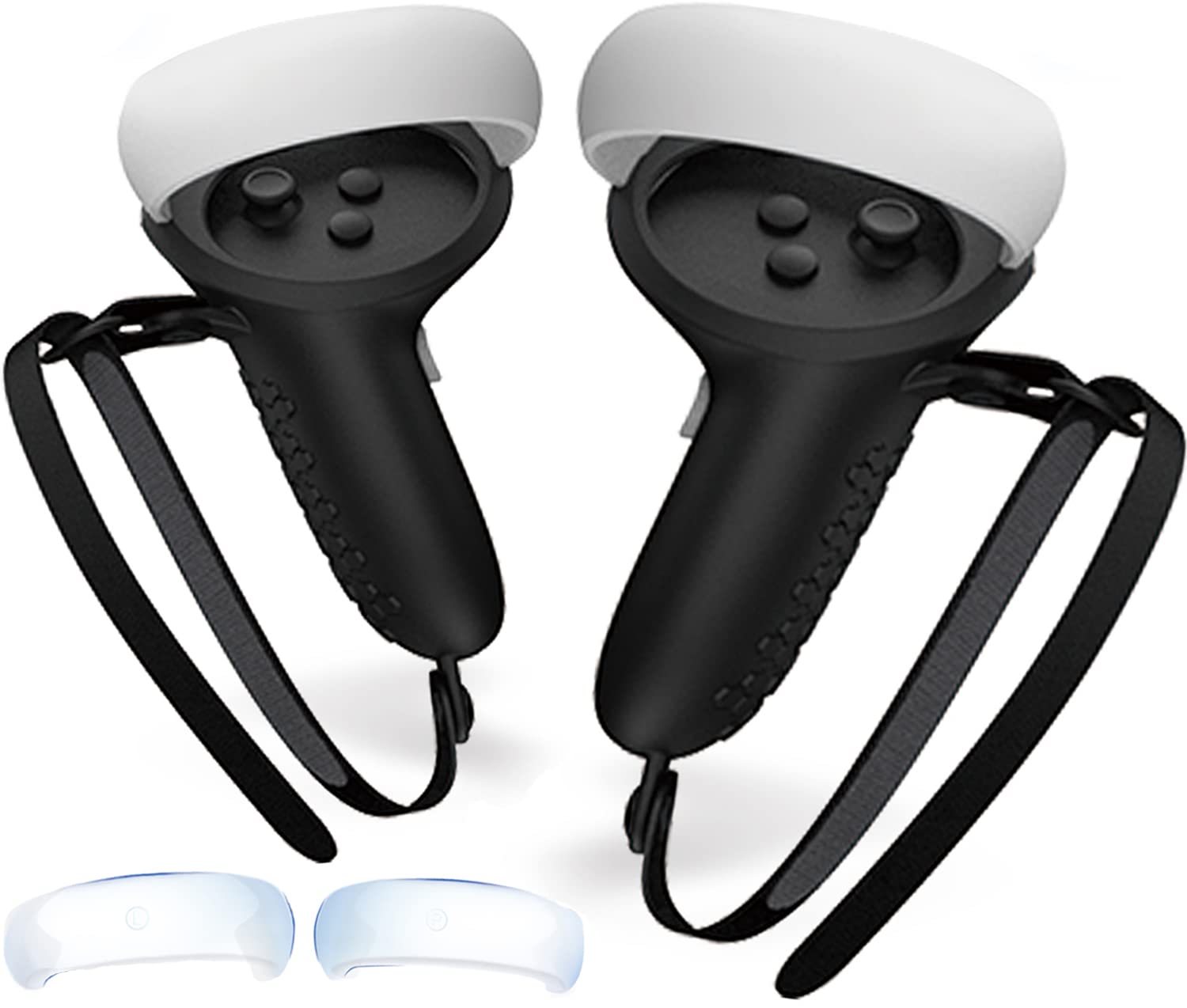 Controller Grips Compatible with Oculus Quest 2 Accessories, OKAYCAT Quest 2 Hand Strap Soft Anti-Slip Silicone Grip Cover, Controller Straps for Meta Quest 2 with Adjustable Knuckle Straps