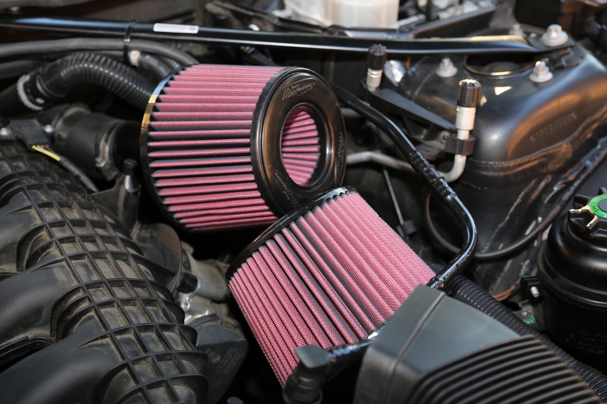 BMS Dual Cone Performance Intake compatible with N54 BMW 135 335 535 Z4 (RED FILTERS)
