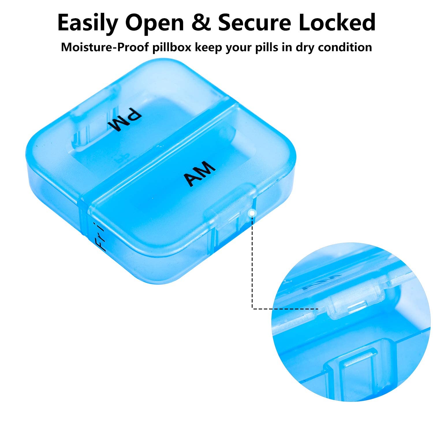 Daviky Weekly Pill Organizer 2 Times a Day, Am Pm Pill Organizer 7 Day, Large Travel Vitamin Pill Box Twice a Day, Daily Supplement Organizer Pill Container Dispenser Big Medication Case