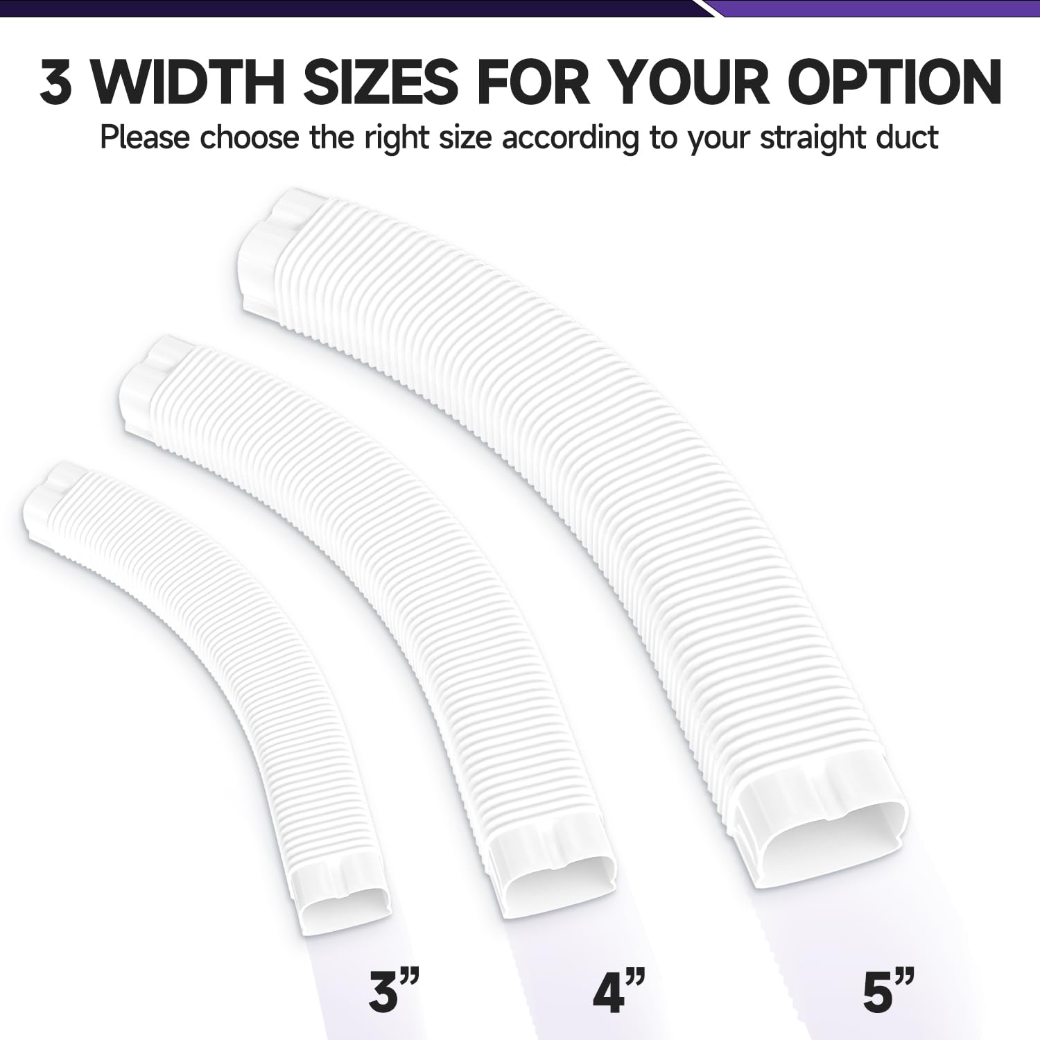 Cestluck 3'' Width Flexible Duct, Mini Split Line Set Cover Accessories for Mini Split AC & Central AC