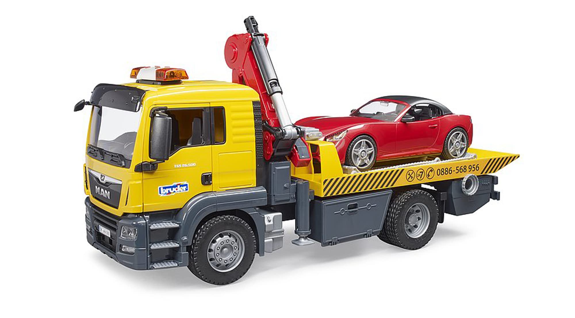 Bruder 03750 Man TGS Tow Truck Roadster and Light and Sound Module