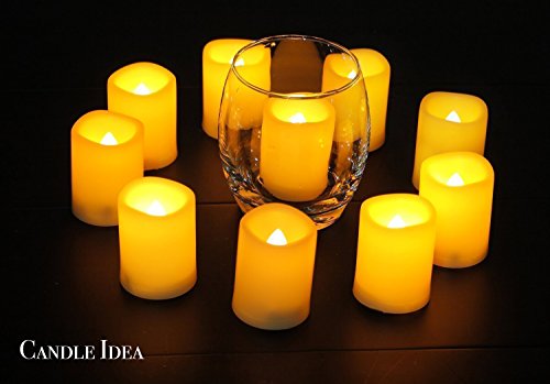 Flameless Votive Candles With Remote Control and Timer Bulk Set of 10 Tealight Candles / Realistic Outdoor Flickering Battery Operated LED Tea Lights (Batteries Included) 200Hours