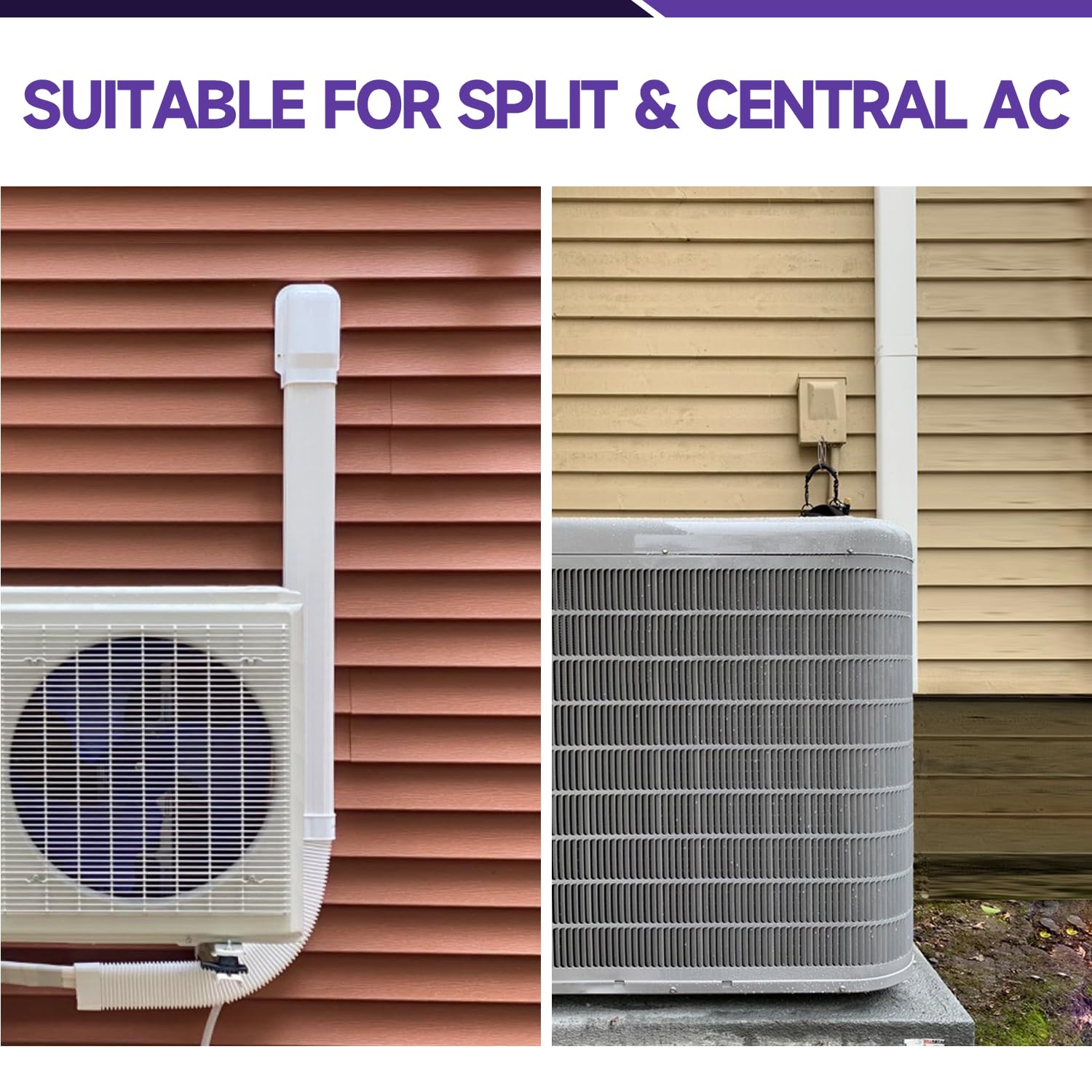 Cestluck 5'' 11 Ft Mini Split Line Set Cover Kit, PVC Decorative Pipe Line Cover Kit for Mini Split Air Conditioner, Central AC and Heat Pumps