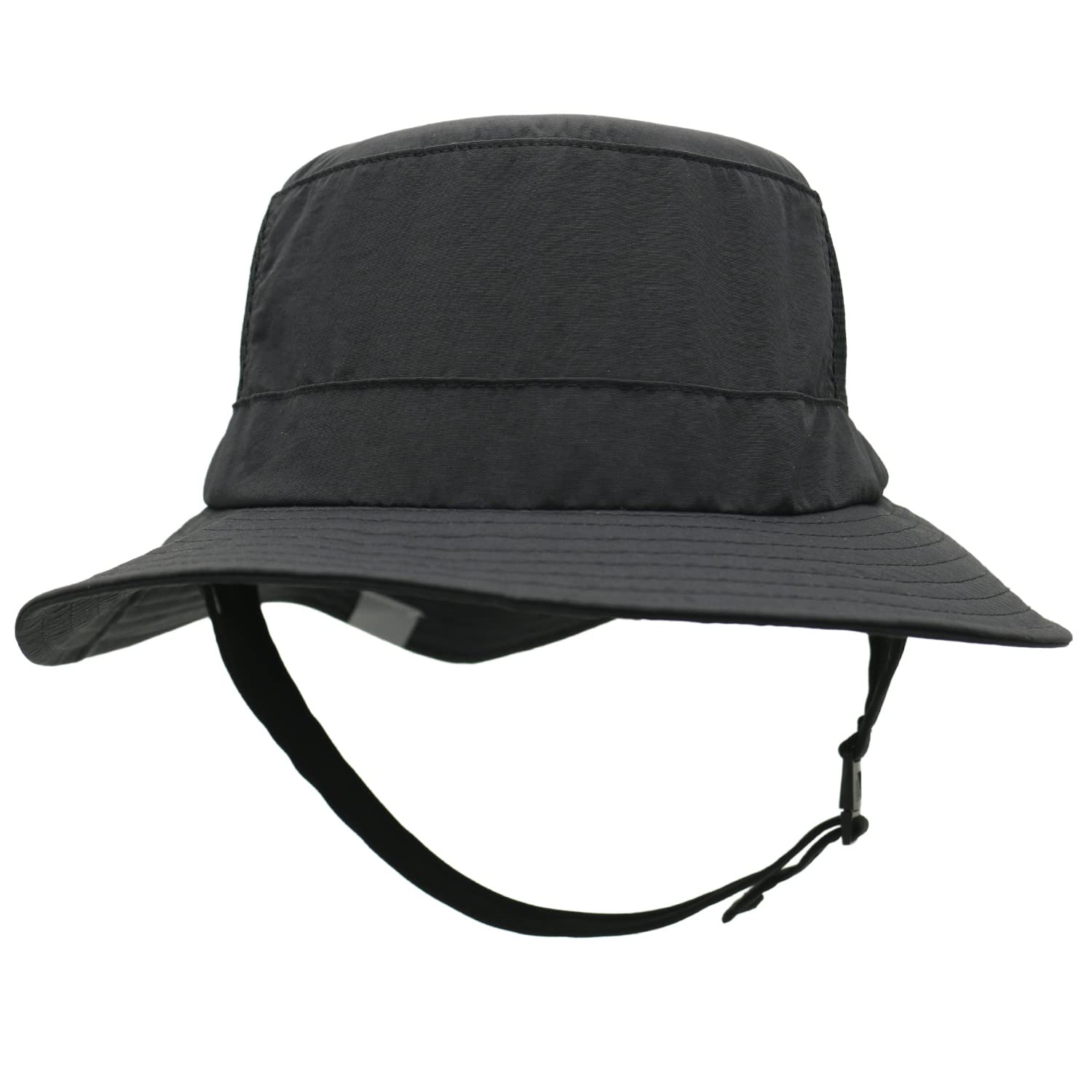 Bucket Surf Hat for Men Women Cooling Wide Brim Large Head Sun Hat UV Protection Waterproof Breathable Adjustable Strings Black