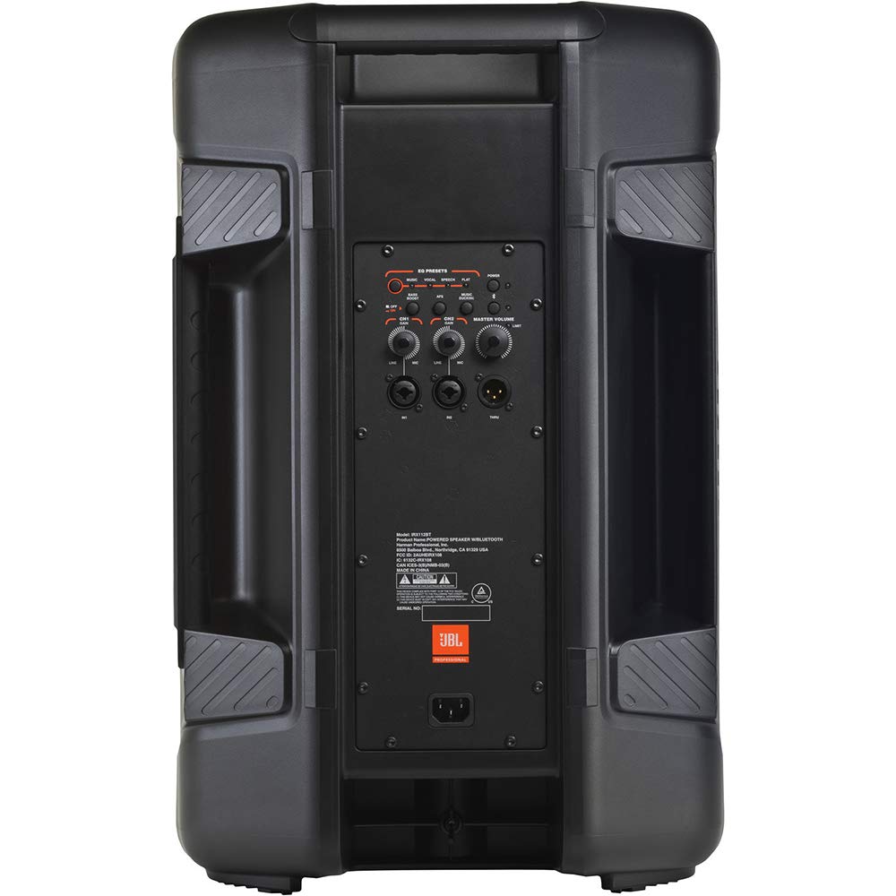 JBL IRX112BT Compact Powered 12" Portable Speaker (Bluetooth) Bundle with Speaker Stand, Stand Bag & XLR Cable