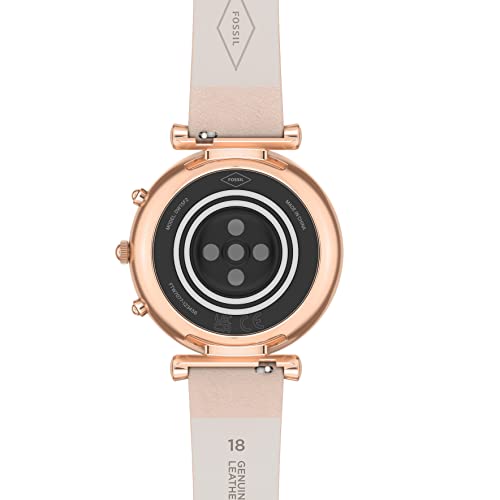 Fossil Carlie Gen 6 Hybrid 38mm Stainless Steel and Silicone Smart Watch,Fitness Tracker Color: Rose Gold, Taupe (Model: FTW7077)