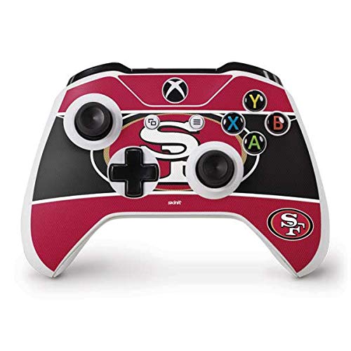 Skinit Decal Gaming Skin Compatible with Xbox One S Controller - Officially Licensed NFL San Francisco 49ers Zone Block Design