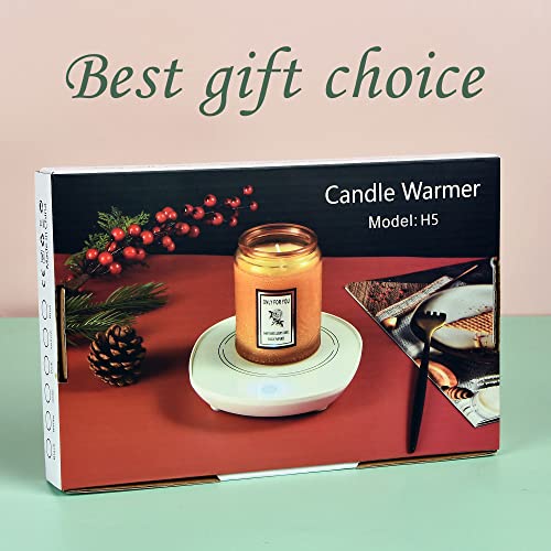 HonFHena Candle Warmer Plate, Electric Gravity Auto On/Off Candle Wax Melt Warmer for Scented Wax Large Jar Candles (Black)