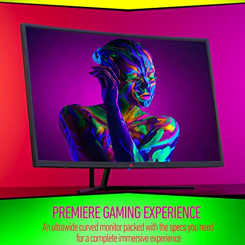 Deco Gear 39" Curved Gaming Monitor, 2560x1440, 1ms MPRT, 165 Hz, 16:9, HDR400, 4000:1, 3-Pack