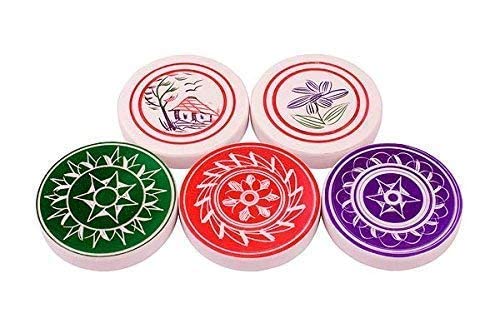 Professional Set of 24 Wooden Carrom Game Coins and Striker Set,Wooden Checkers (24 Pieces + 1 Striker with Striker Case)