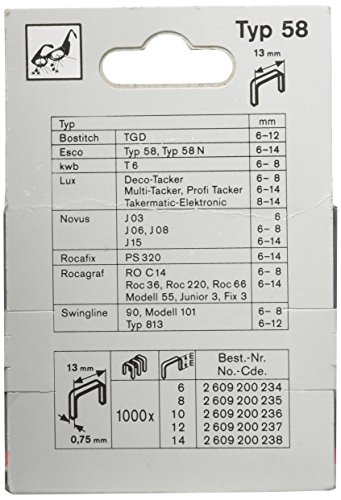 Bosch 2609200235 Fine Wire Staple 8x13mm 1000 Pcs