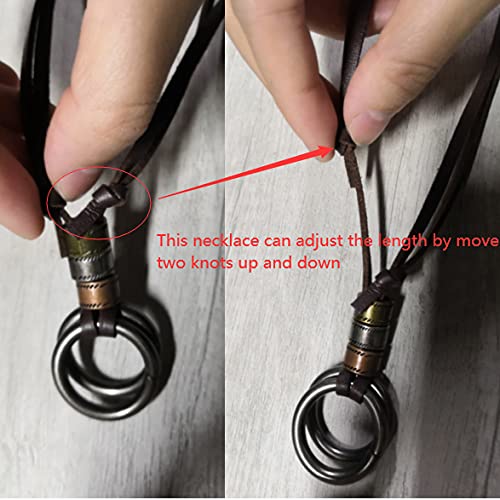 BNQL Eyeglass Holder Necklace O Ring Adjustable Leather Strap Necklace (A)