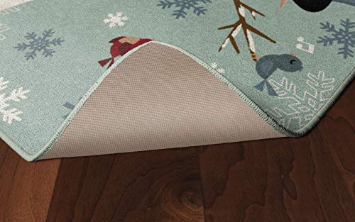 Brumlow MILLS Snowman Songs Holiday Decorative Christmas Celebration Area Rug for Front Door, Entryway, Kitchen or Bedroom Mat, 2'6" x 3'10", Teal