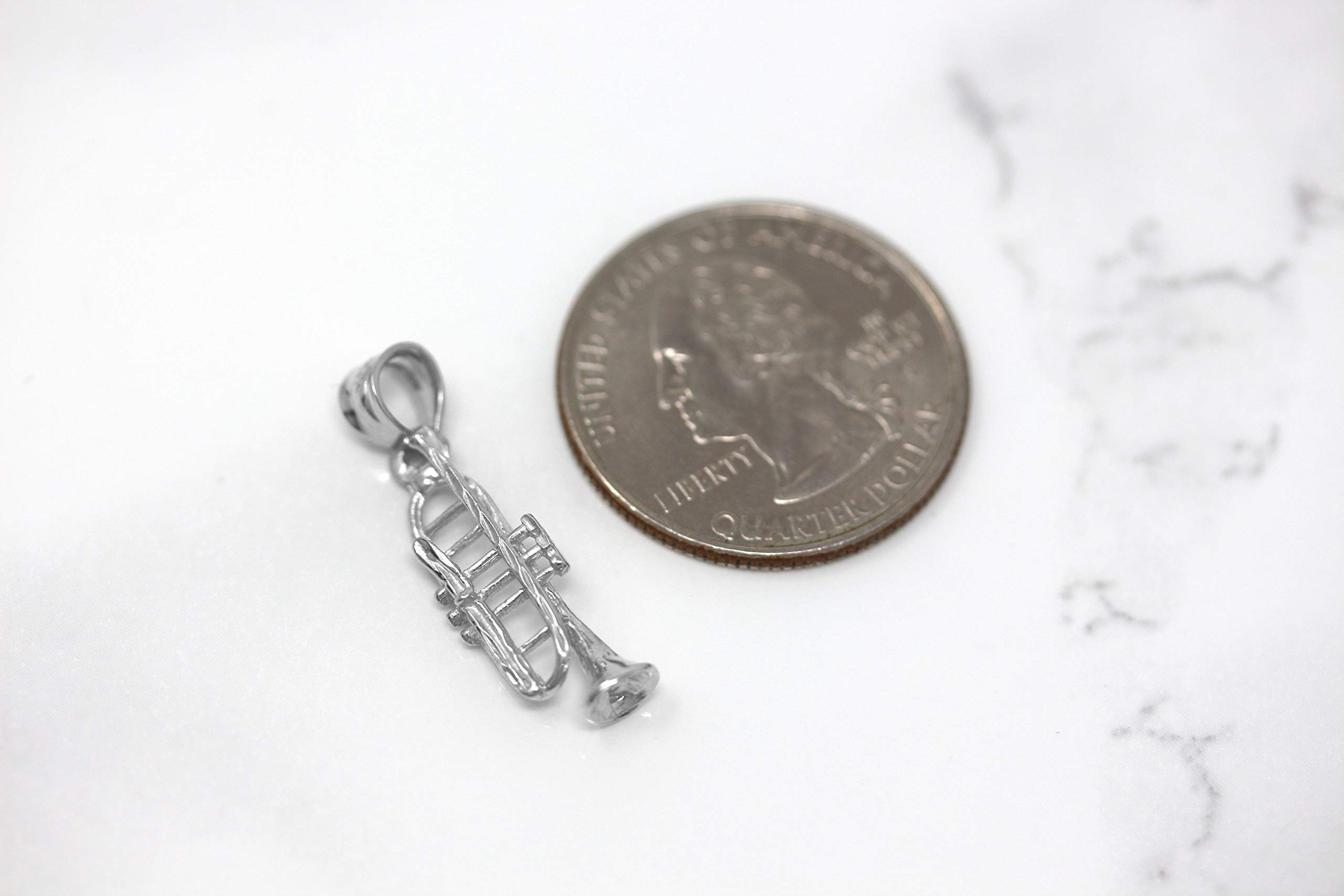 CaliRoseJewelry Sterling Silver Trumpet Horn Charm Pendant