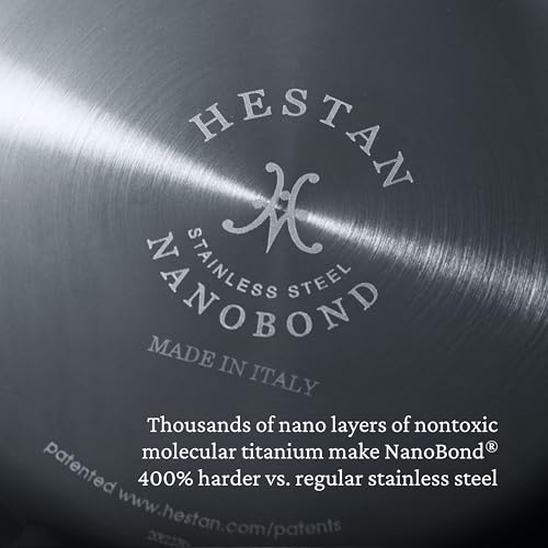 Hestan - NanoBond Collection - Titanium Stainless Steel 3.5-Quart Sauté Pan with Lid - Toxin, PFAS, & Chemical Free Clean Cookware, Induction Cooktop Compatible