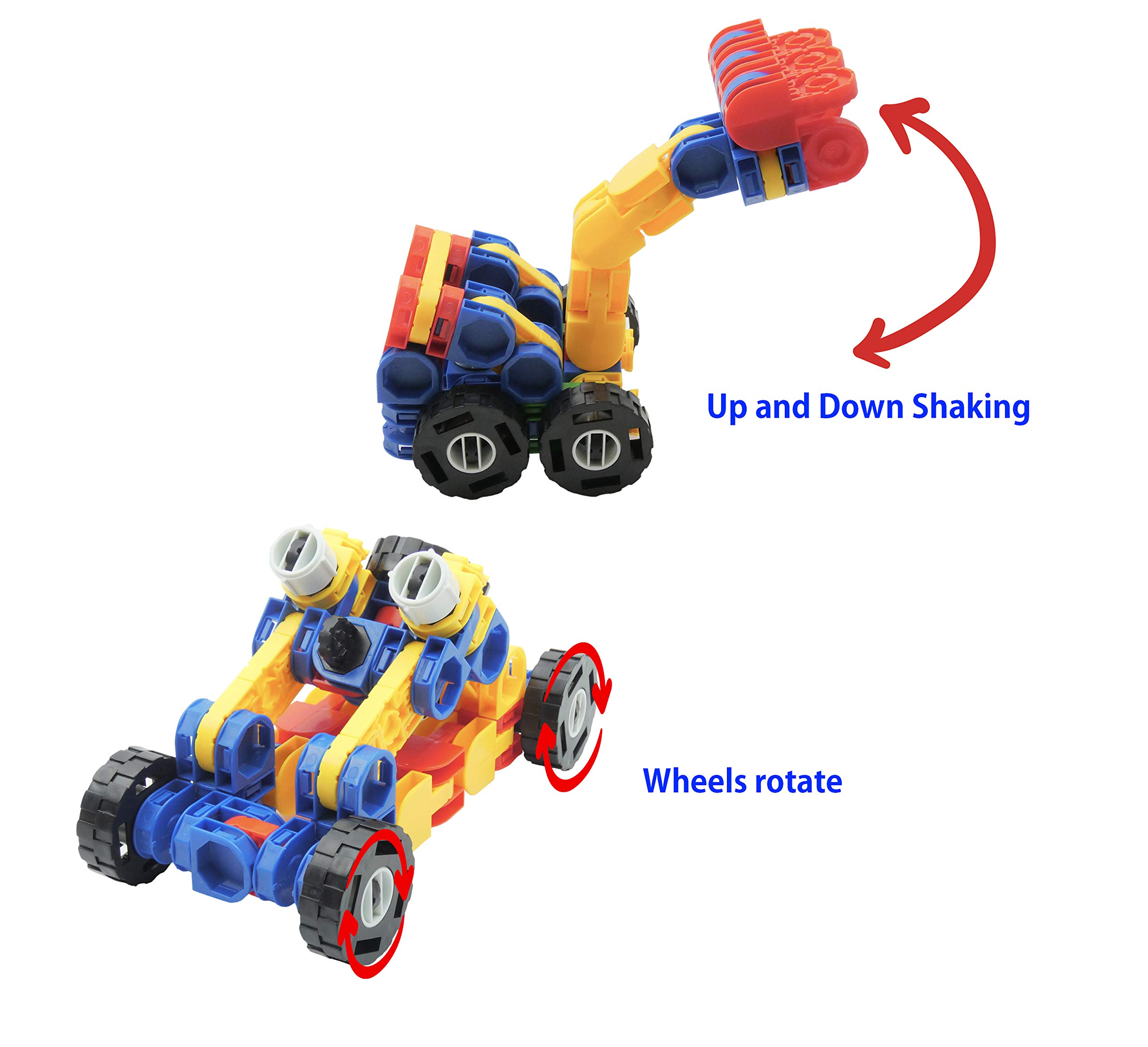 Skoolzy Klikio 8 in 1 Construction Building Engineering Toys 98 Piece Kit - STEM Bin Toys for Ages 7+, Includes Storage Bag and Booklet with Building Designs